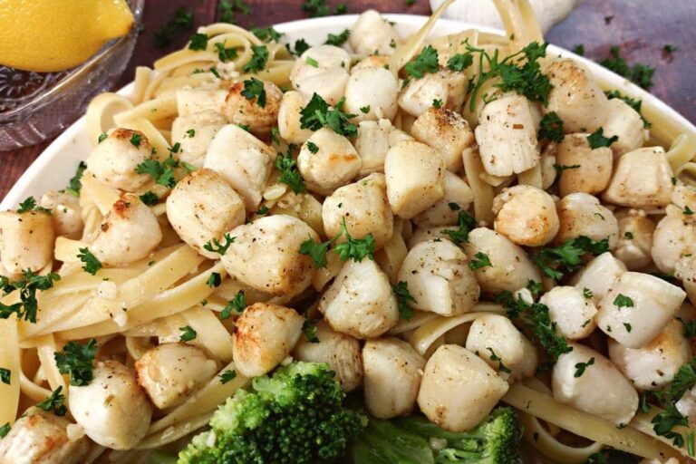 Air Fryer Frozen Scallops With Garlic Butter Sauce - Dinners Done Quick