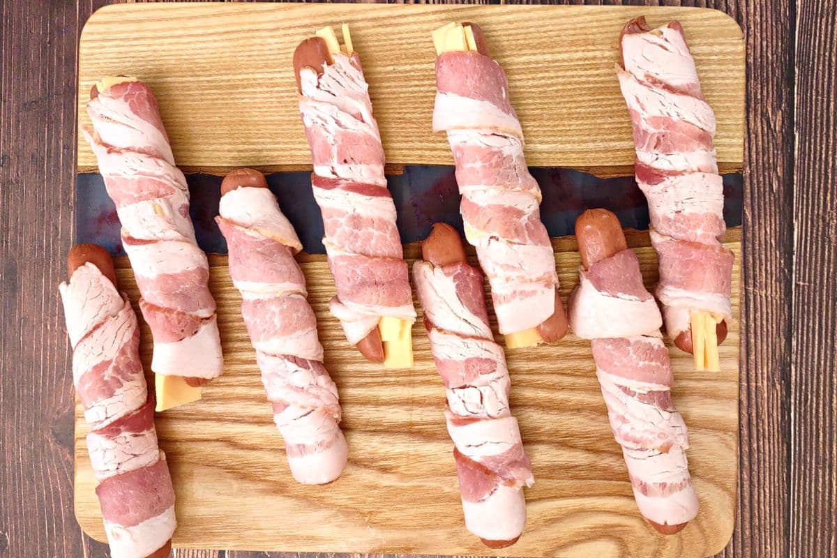Air Fryer Bacon Wrapped Hot Dogs: Crisp and Easy! - Dinners Done Quick