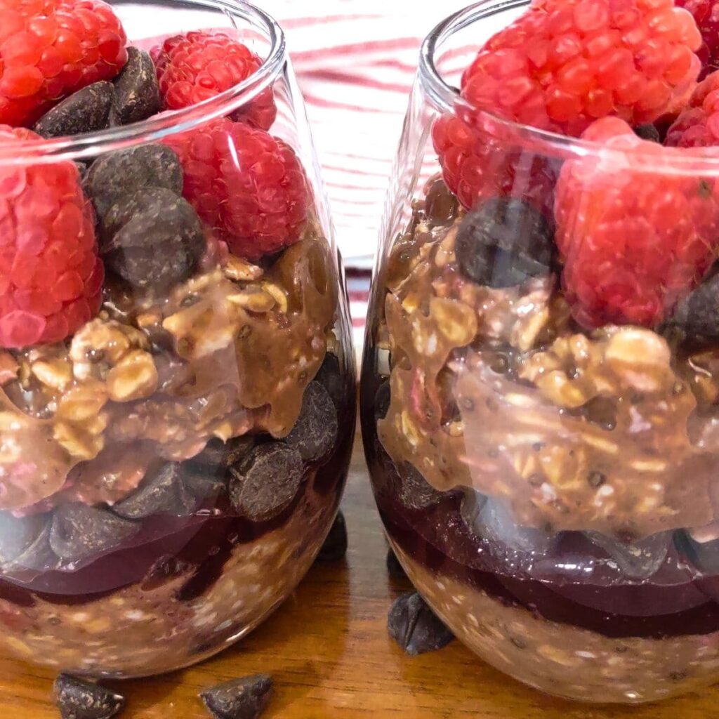 Raspberry Chocolate Overnight Oats - Rise and Shine! - Dinners Done Quick