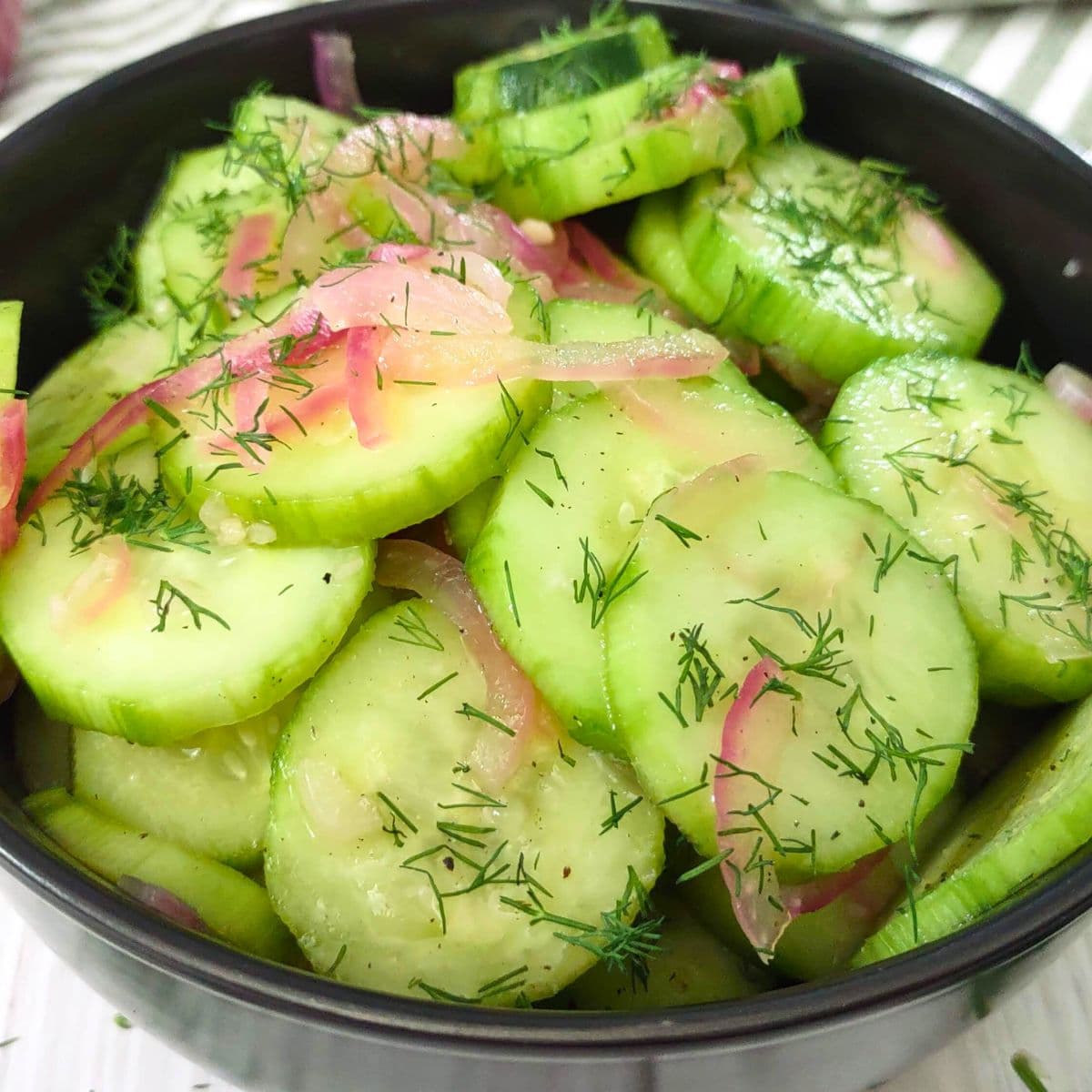 Zesty Vinegar Cucumber Onion Salad: Favorite Summer Side - Dinners Done ...