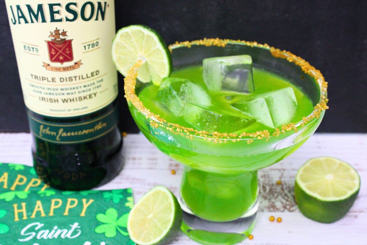 Irish Margarita: Green Shamrock Cocktail With Jameson! - Dinners Done Quick