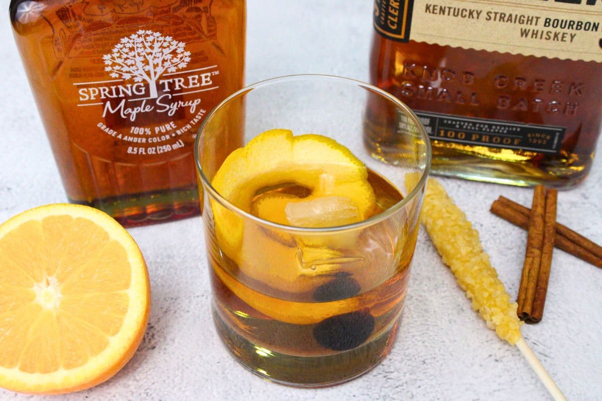 Maple Old Fashioned: Sweet Bourbon Cocktail Recipe! - Dinners Done Quick