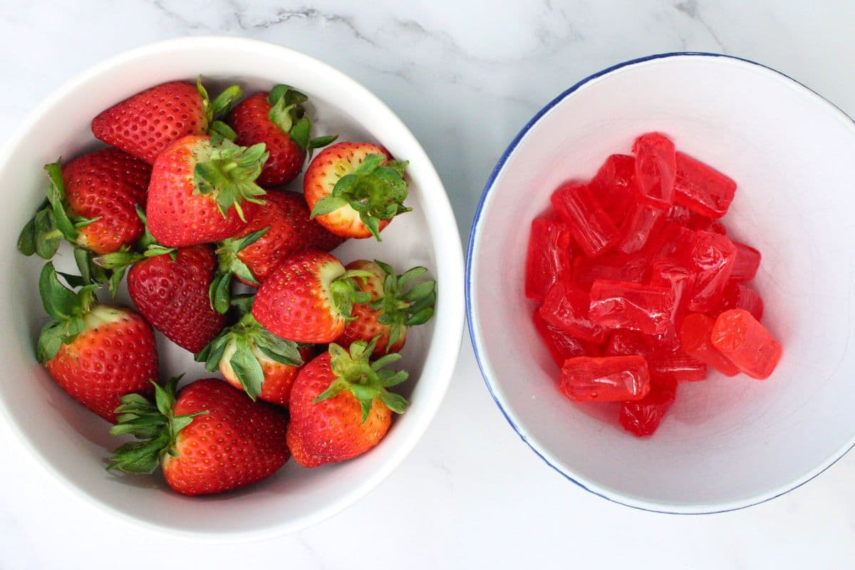 Jolly Rancher Strawberries: 2 Ingredient Candied Fruit! - Dinners Done ...