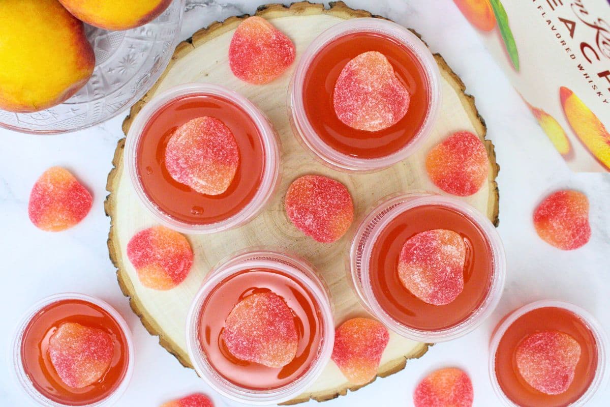 Crown Peach Jello Shots: Easy 4 Ingredient Recipe! - Dinners Done Quick