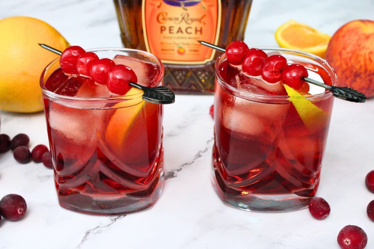 Crown Royal Flush: Crown Peach and Cranberry Drink - Dinners Done Quick