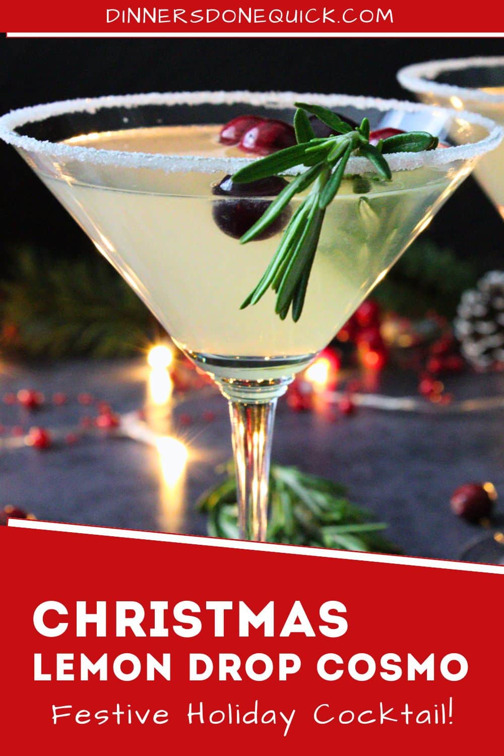 Christmas Lemon Drop Cosmo: White Christmas Cocktail! - Dinners Done Quick