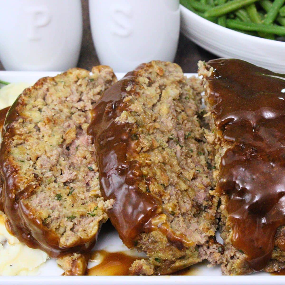 Easy Stove Top Stuffing Meatloaf (Air Fryer or Oven)! - Dinners Done Quick