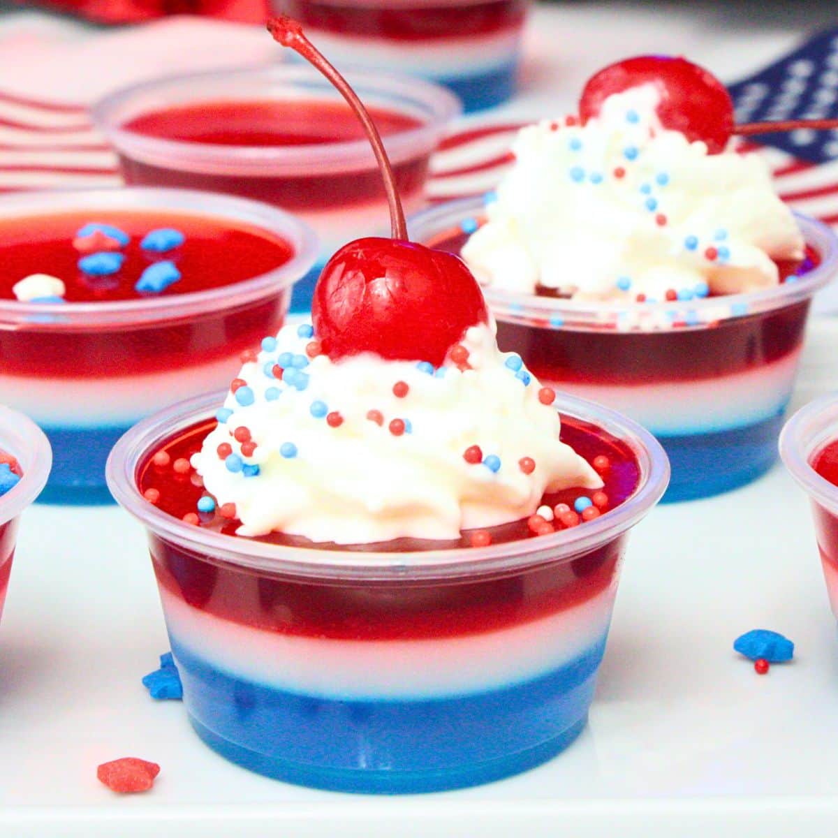 Red White & Blue Jello Shots: Layered Patriotic Fun! - Dinners Done Quick