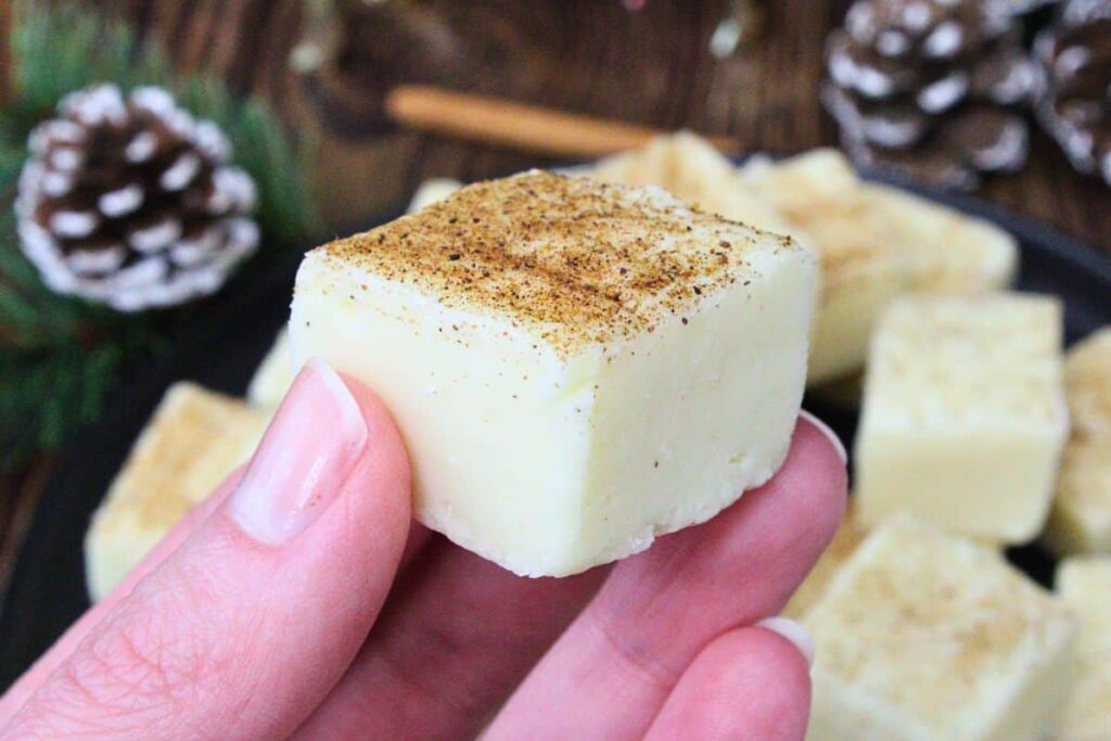 Eggnog Fudge: Festive No Bake Microwave Treat! - Dinners Done Quick