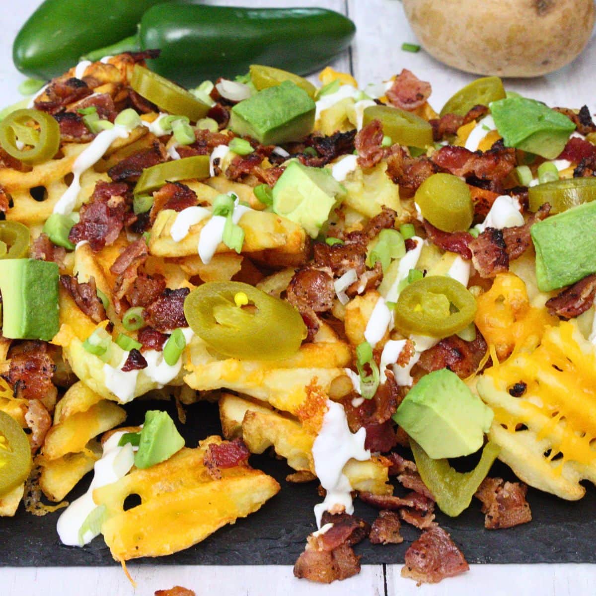 Air Fryer Waffle Fry Nachos: Crispy Loaded Appetizer! - Dinners Done Quick