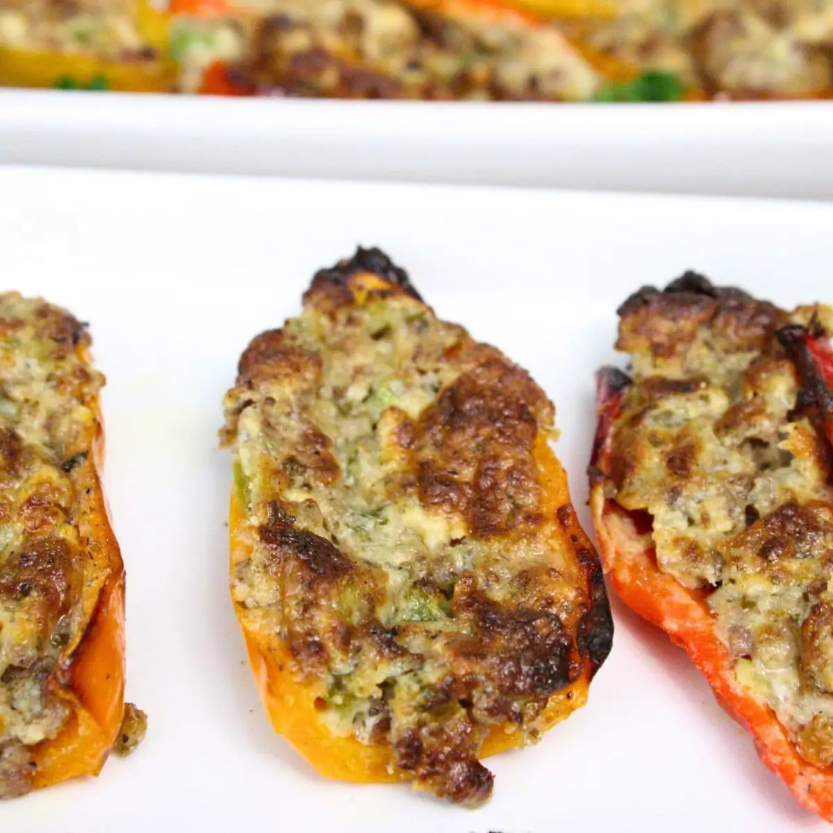 Air Fryer Italian Stuffed Tomatoes with Meat & Cheese - Dinners Done Quick