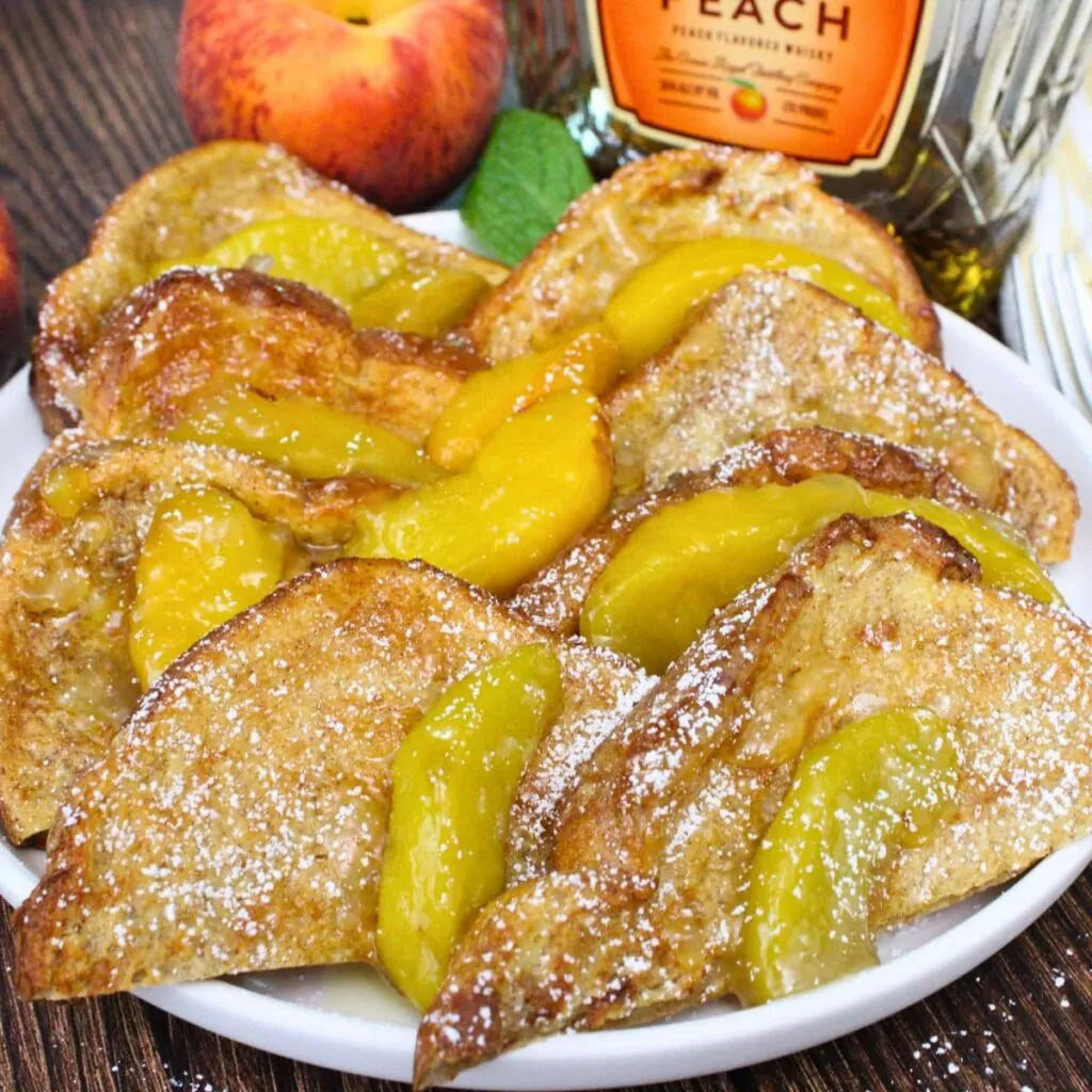 Crown Peach Whiskey French Toast (Air Fryer) - Dinners Done Quick