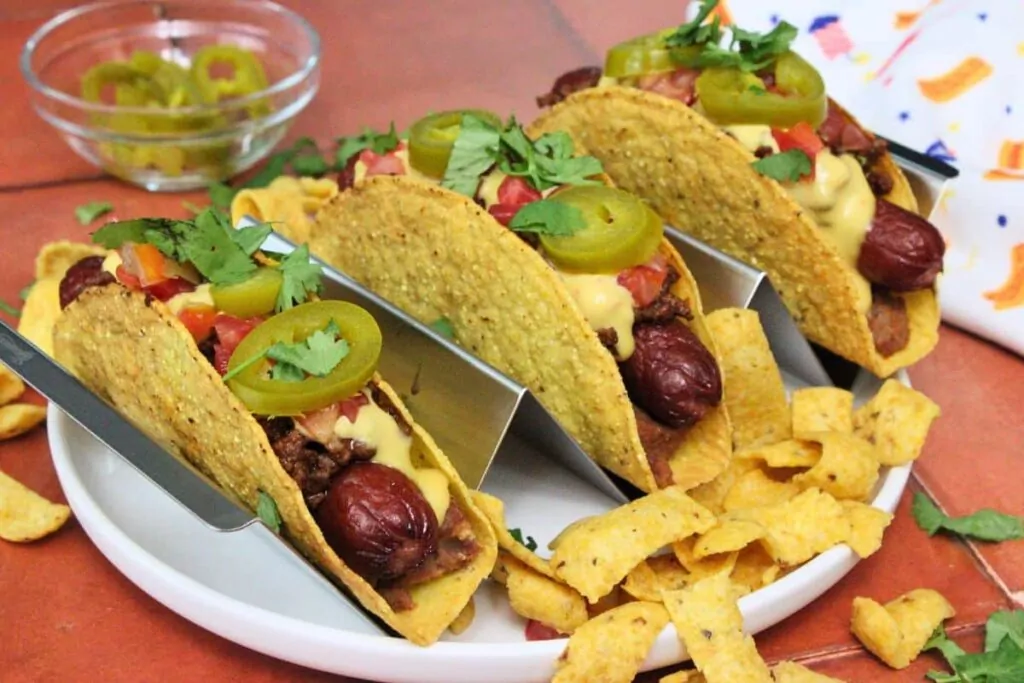 Taco Hot Dogs: Air Fryer Mexican Fusion Recipe! - Dinners Done Quick